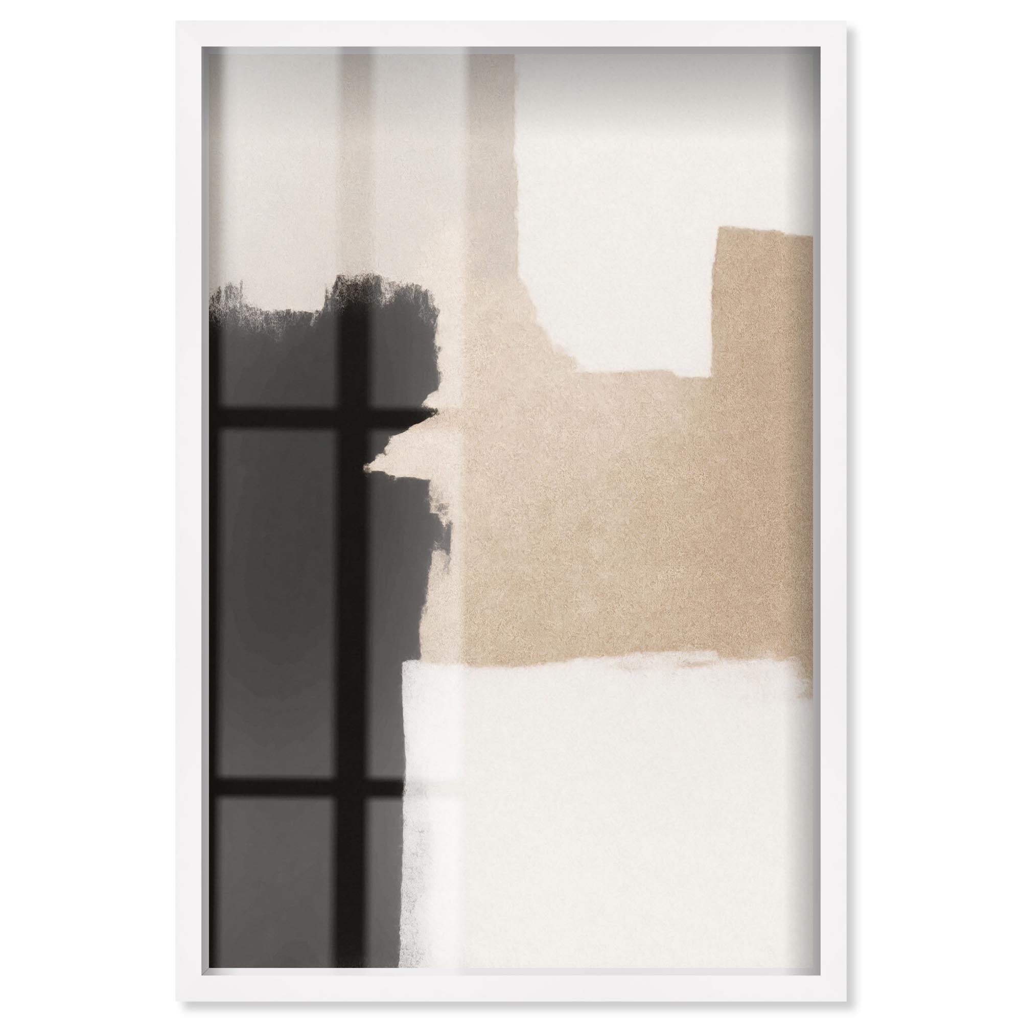 Beige and Black I Shadowbox Print Neutral Wall Decor by Art Remedy ...