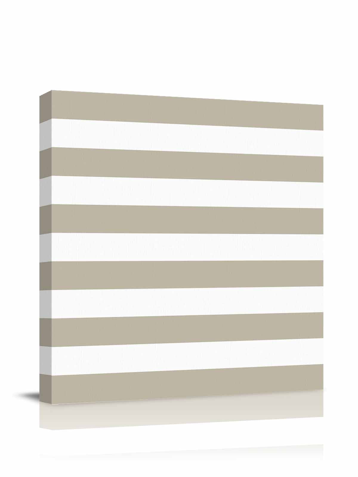 Beige and Canvas Wall Art, White Stripe Framed Wall Decor Modern ...
