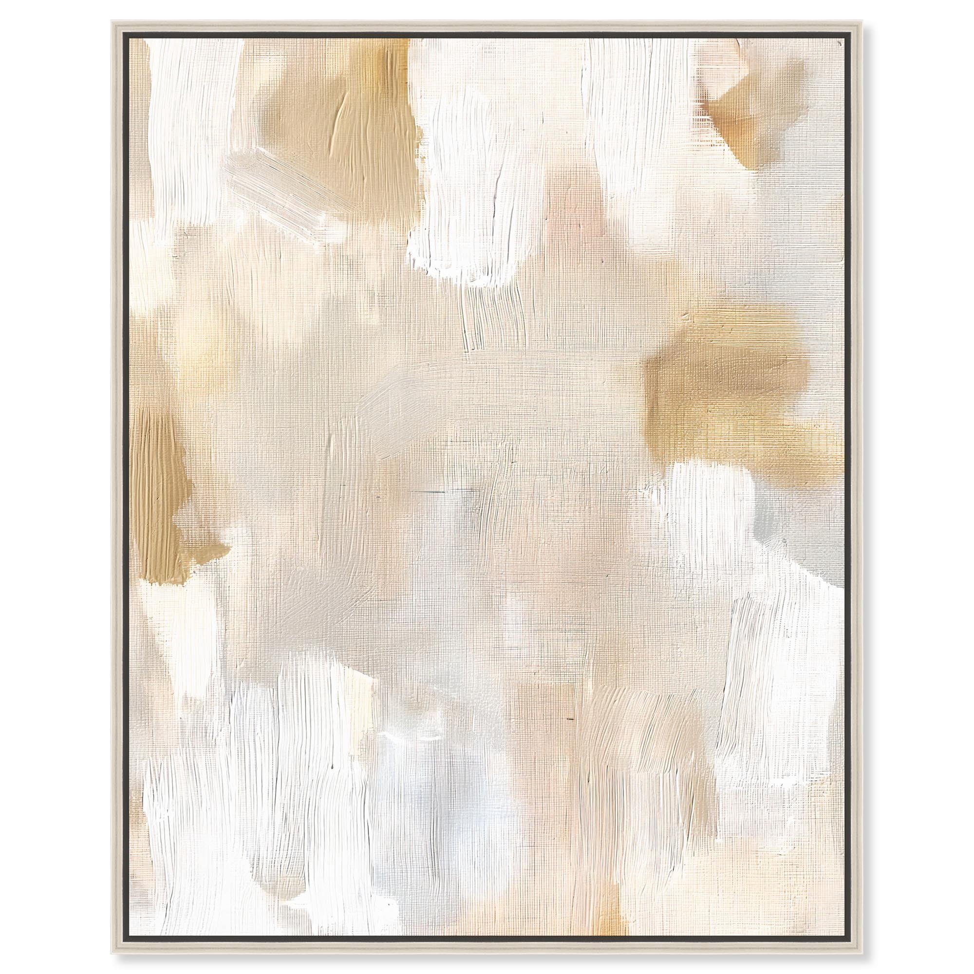 Beige and Cream I Canvas Muted Elegant Art by Art Remedy, Silver Frame ...
