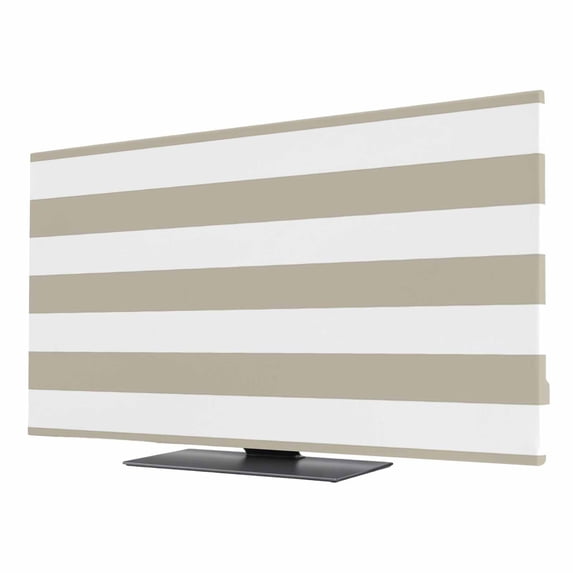 Beige and TV Dust Cover 43 Inch, White Stripe Computer Monitor Cover ...