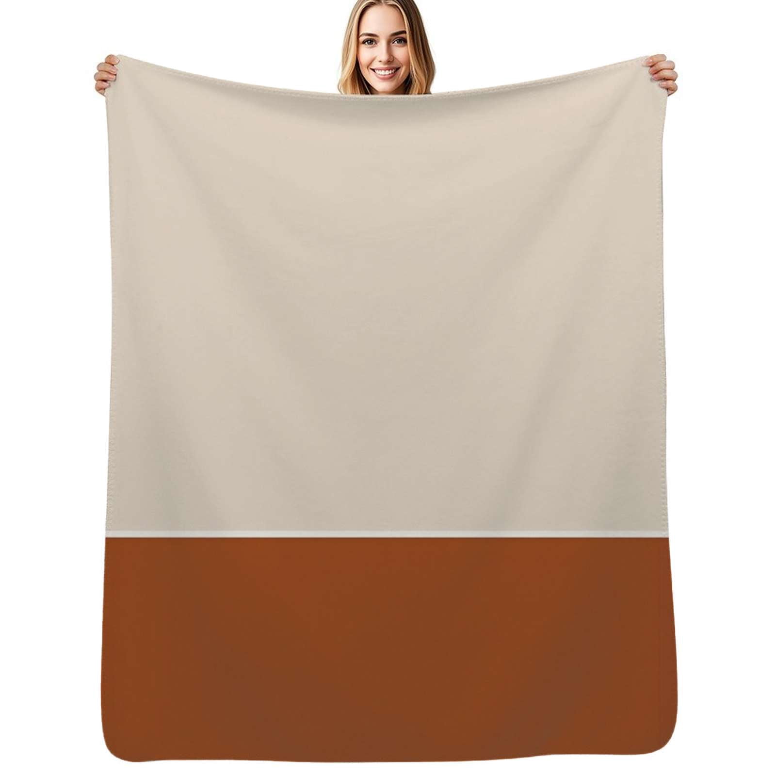 Beige and terracotta color palette Flannel Blankets Soft Warm Throw ...