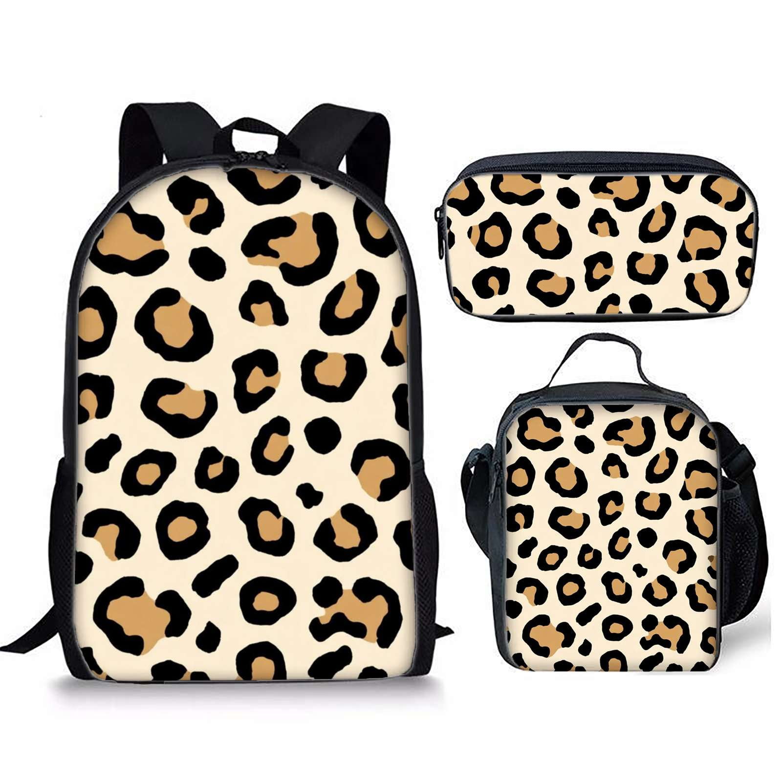 Beige background leopard print spots Backpacks Bookbag Bags Rucksack ...