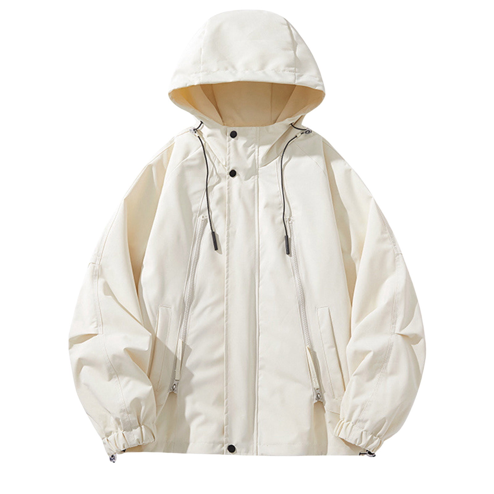 Beige for Man Winter Fall Long Sleeve Going Out Hooded Waterproof ...