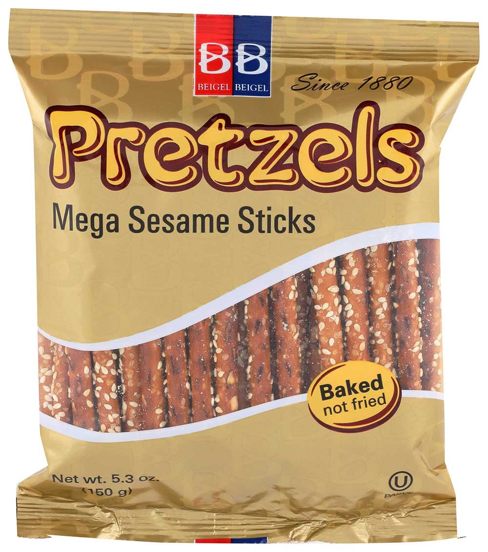 Beigel Beigel Mega Sesame Pretzel Stick, 5.25 Ounce -- 24 per case ...