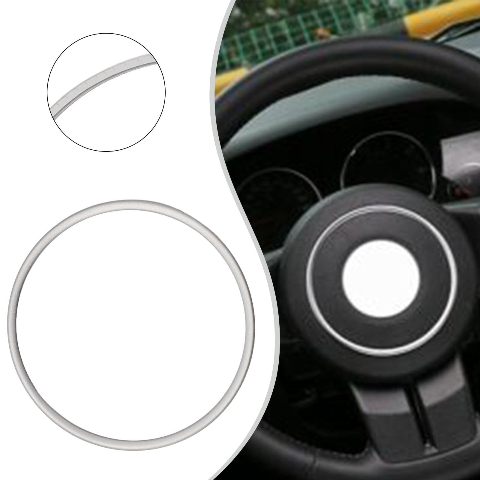 Beijiahe 1 Pcs Steering Wheel Trim Ring Aluminum Alloy for Compass for ...