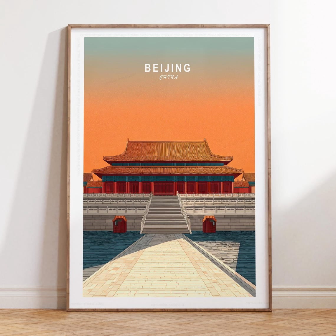 Beijing China Historic Landmark Architecture Print, Unframed Paper ...