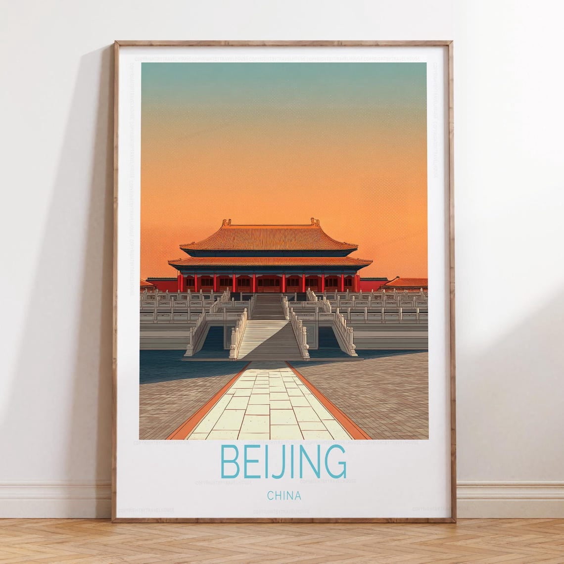 Beijing China Traditional City Scene Wall Art Unframed Paper Print ...