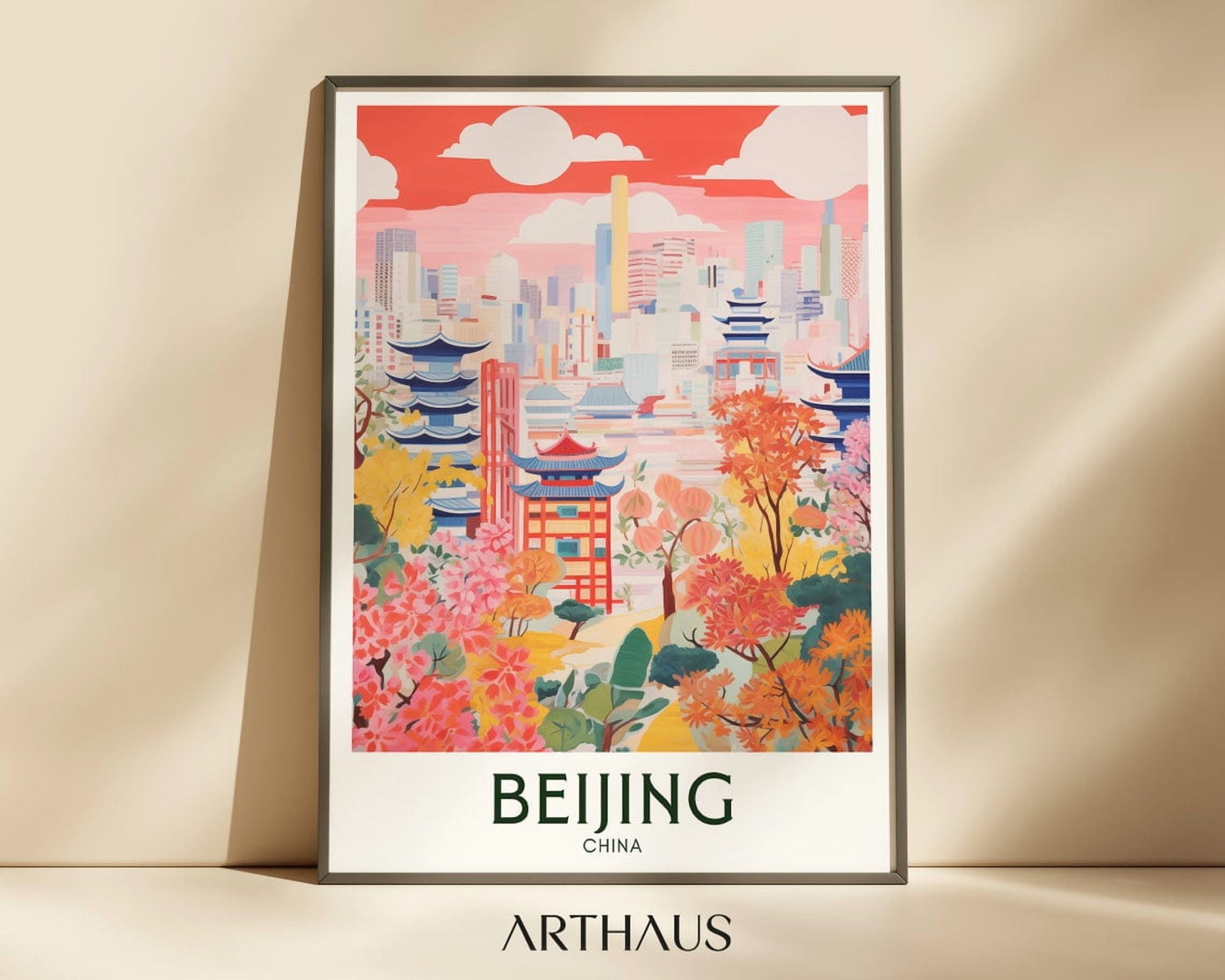Beijing Travel China Asia Travel Art Vintage Beijing Wall Decor ...