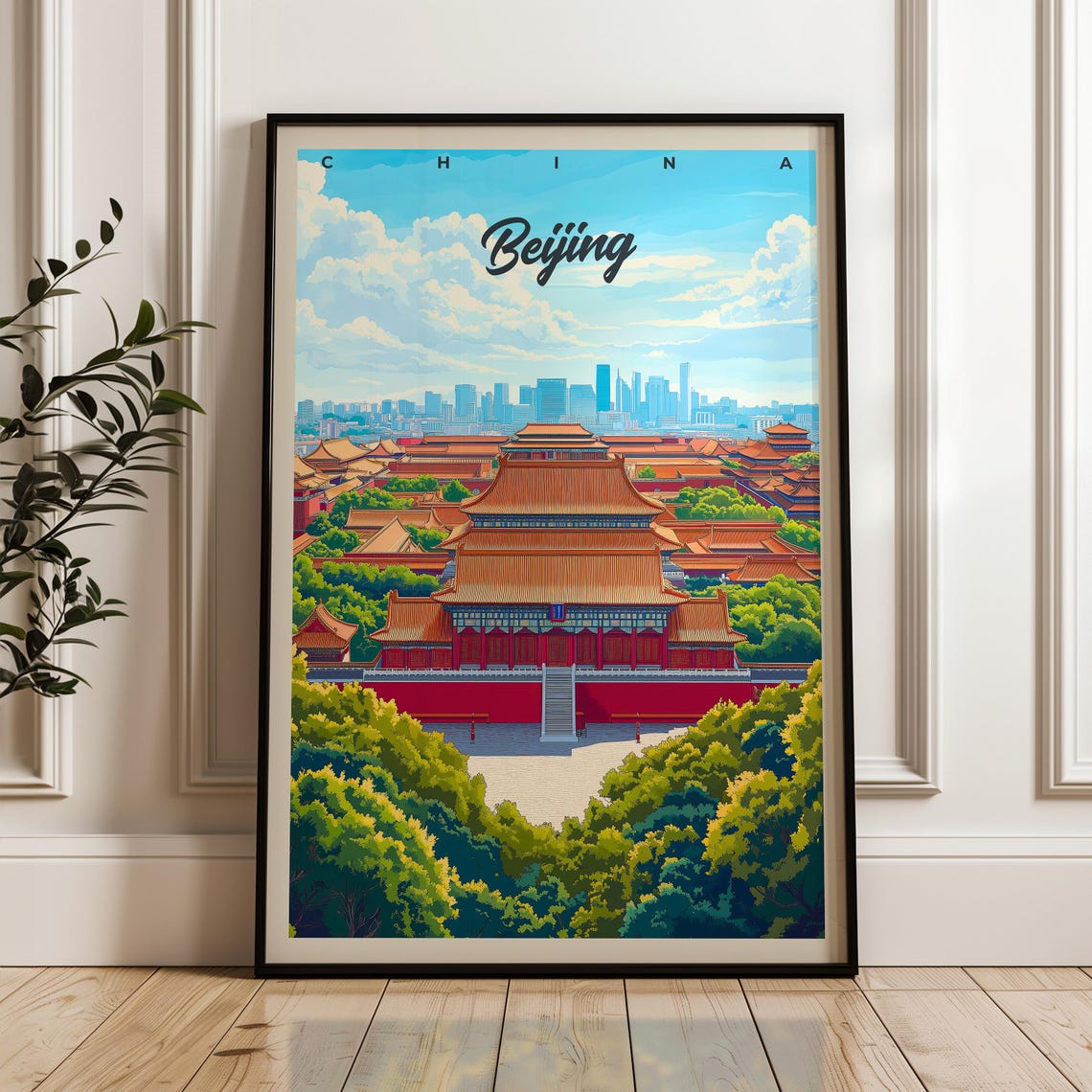 Beijing Travel Poster - China Wall Art Print, Imperial Palace ...