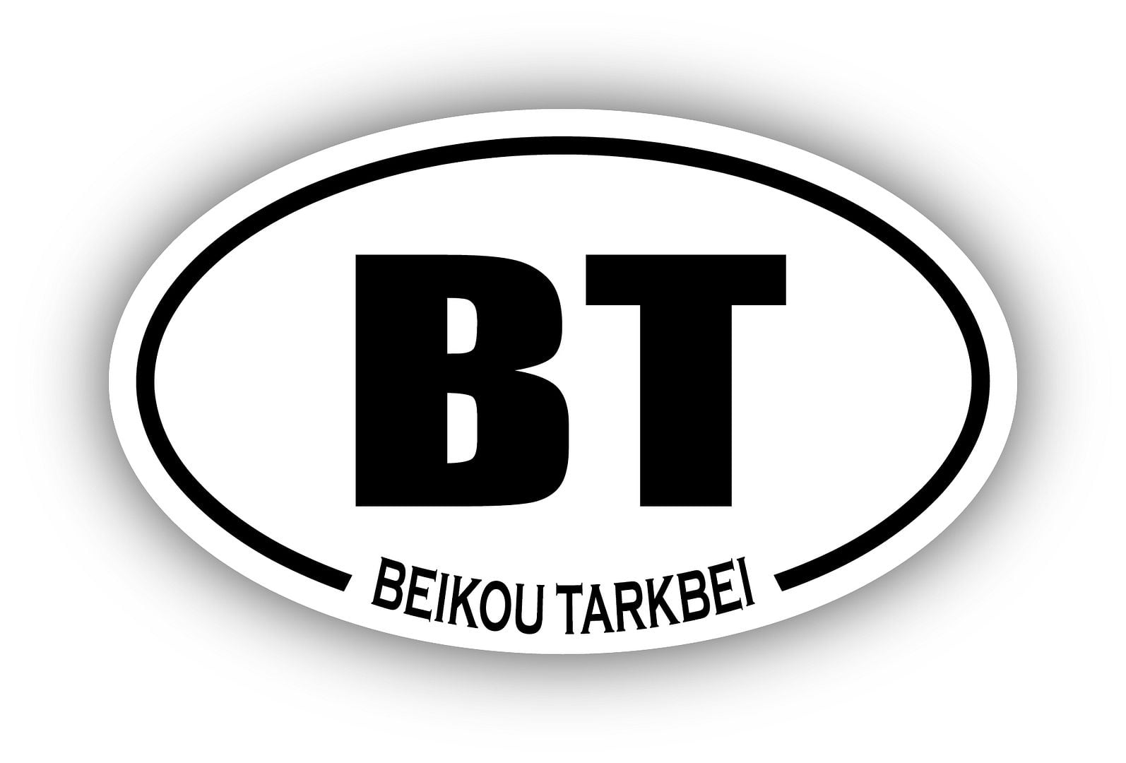 Beikou Tarkbei BT Oval Bumper Sticker 3M Vinyl Decal 3 in x 5 in ...