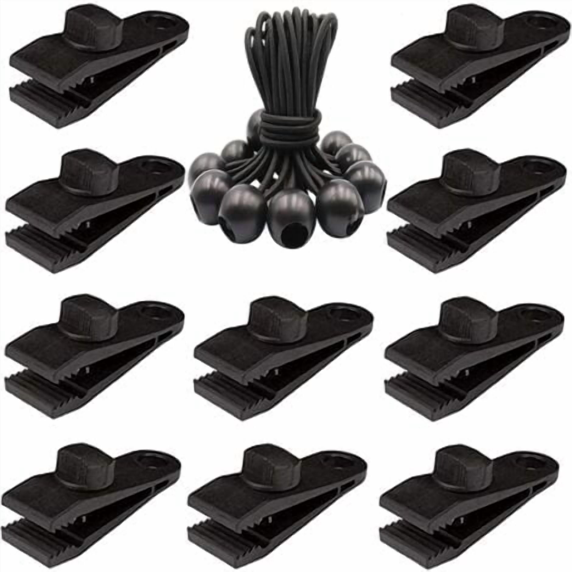 Beilin 20Pcs Heavy Duty Tarp Clips - Tarp Screw Tent Clamps with Bungee ...