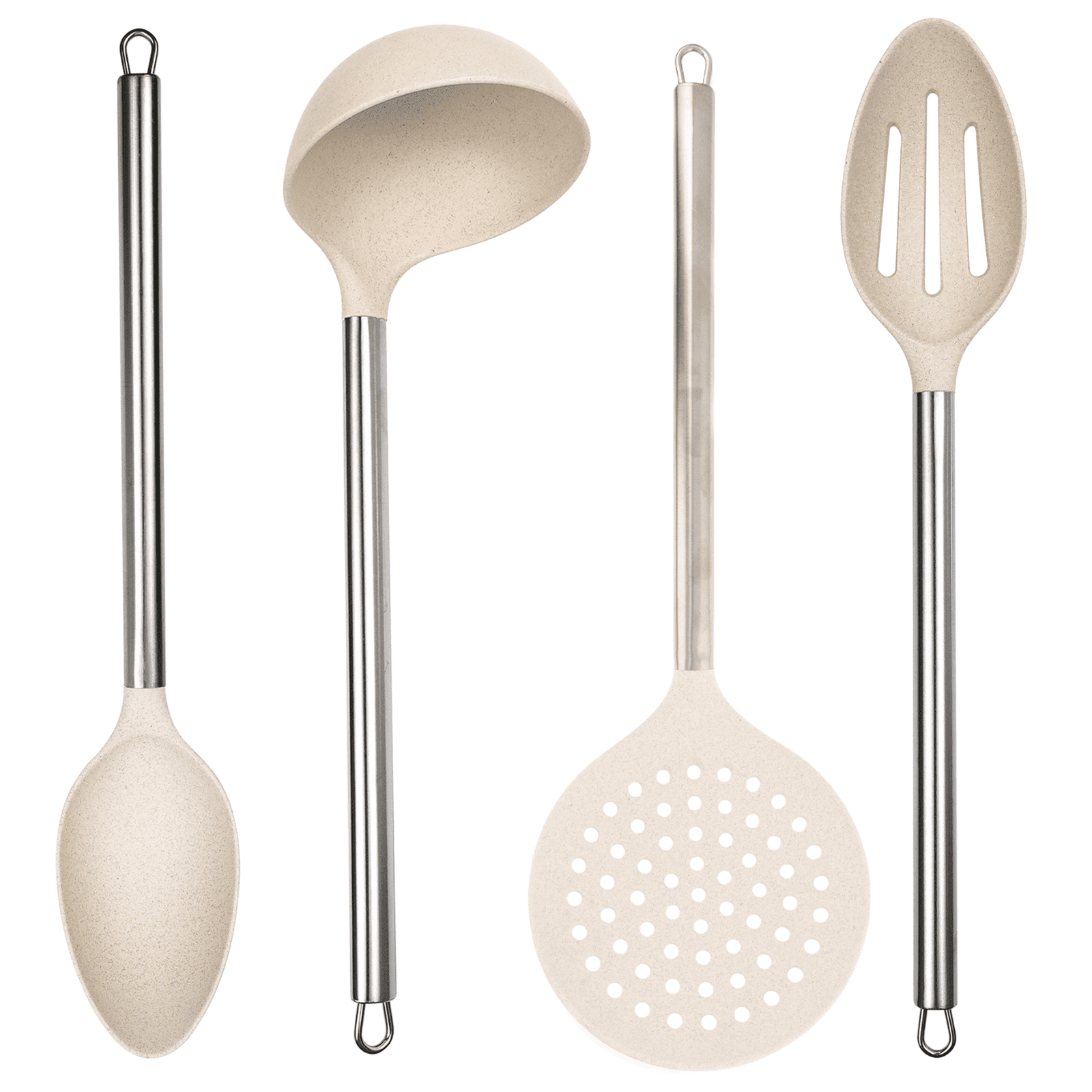 Beille 4pc Cream Wheat Straw Cooking Spoons Kitchen Utensils Set ...