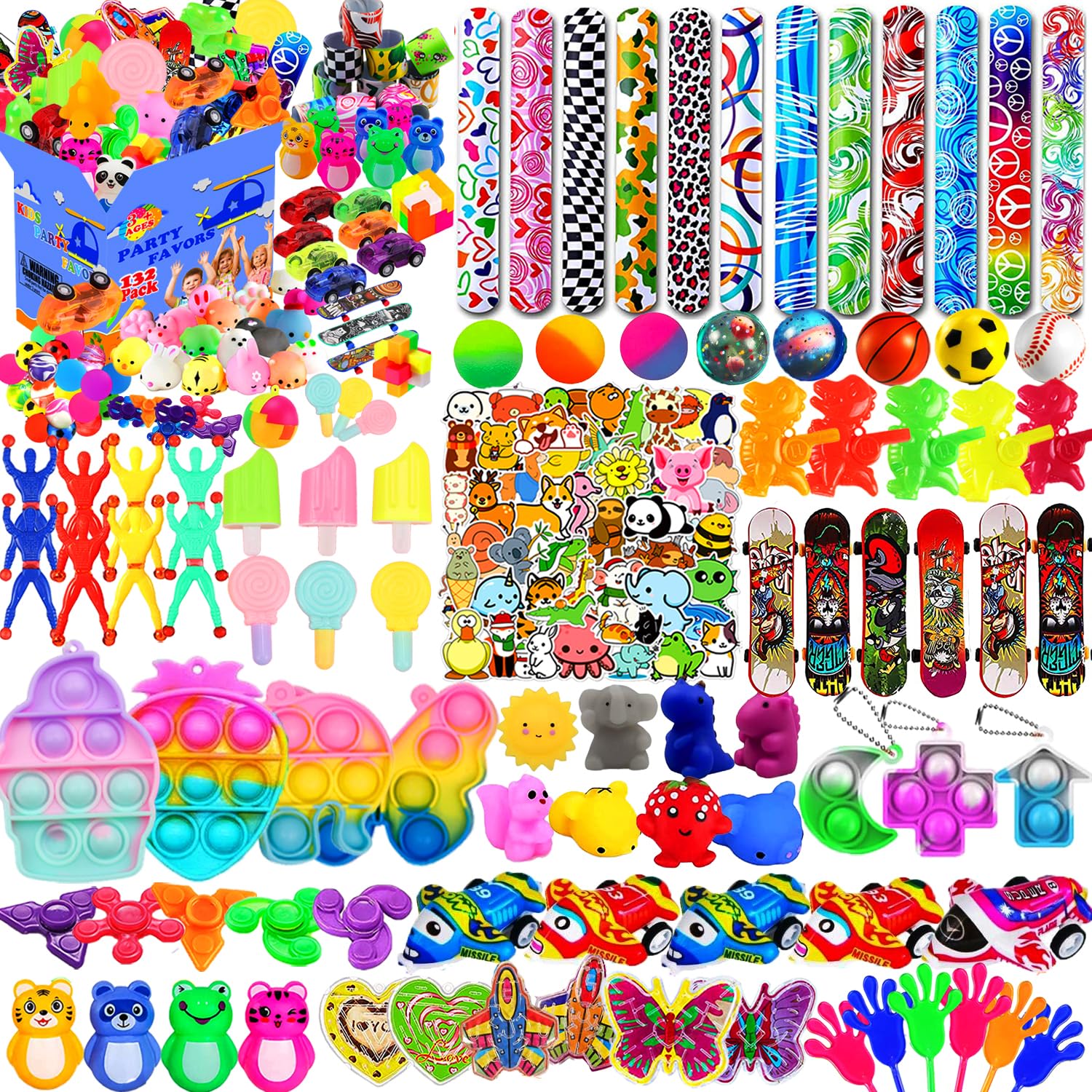Beilunt 132 Pcs Party Favors - Assortment Treasure Box Toys for Kids 4 ...