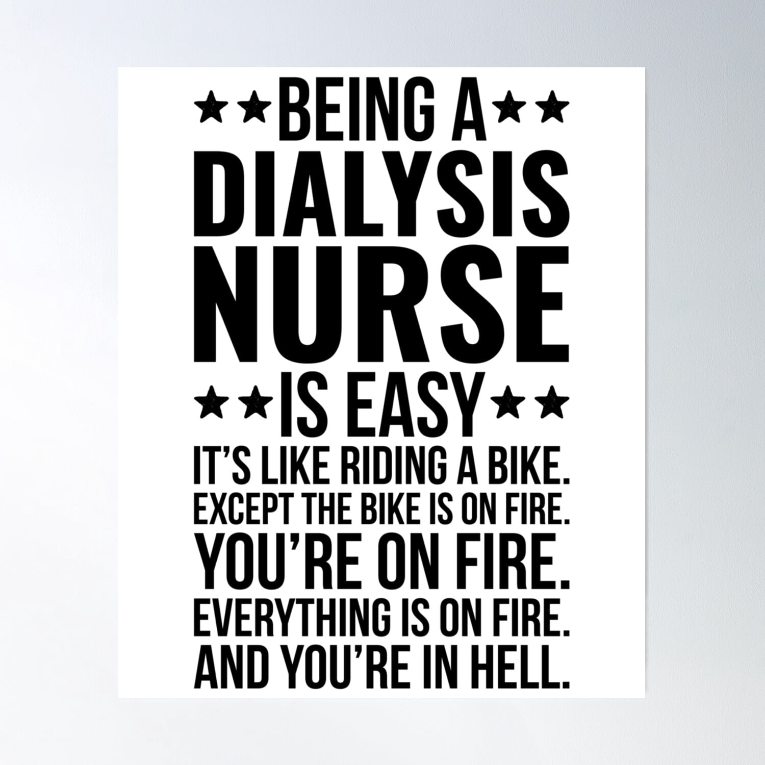 Being A Dialysis Nurse Is Easy Poster Wall Art, Modern Wall Decor, 8x12 ...