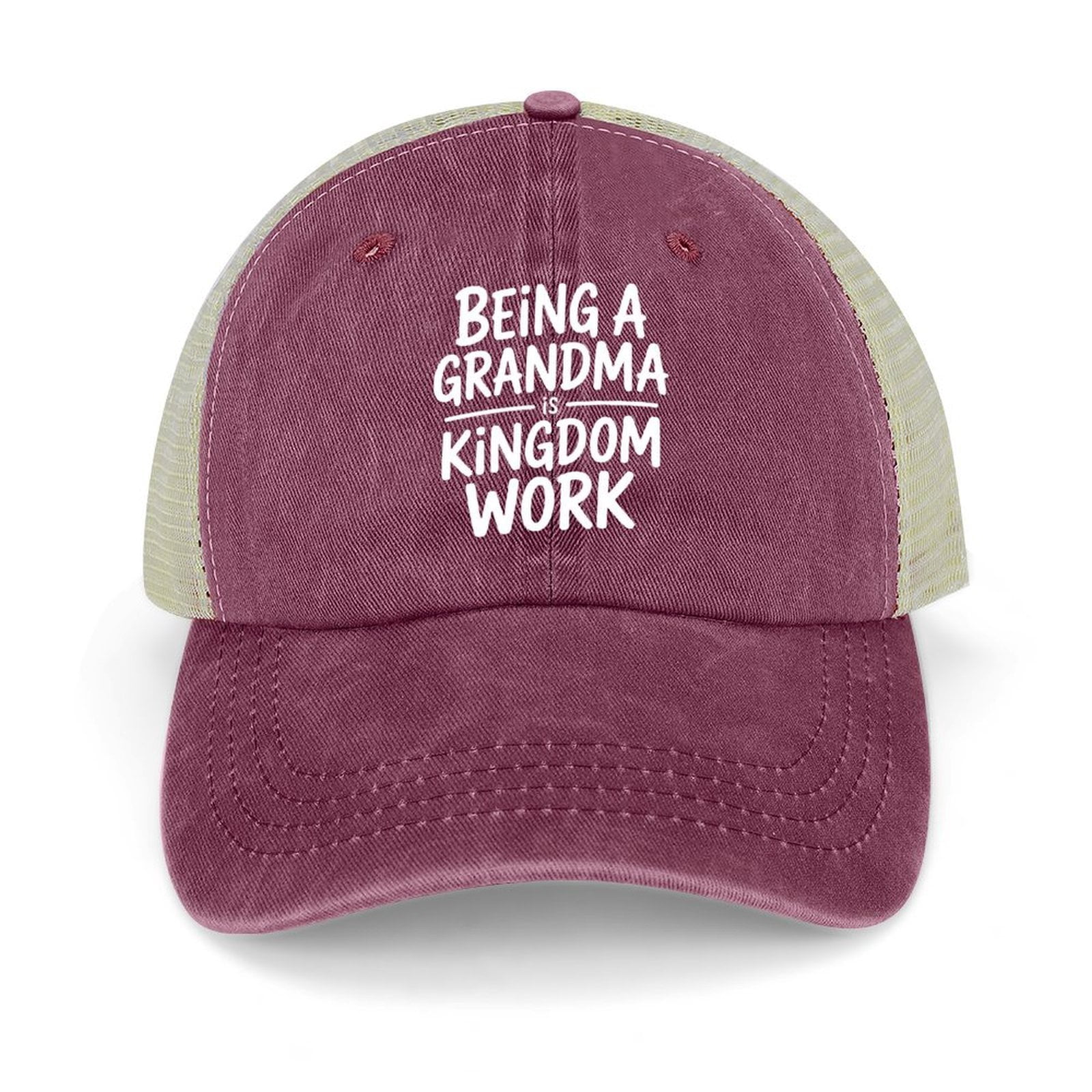 Being A Grandma Is Kingdom Work Wine Red Hat Adjustable Funny Fashion ...