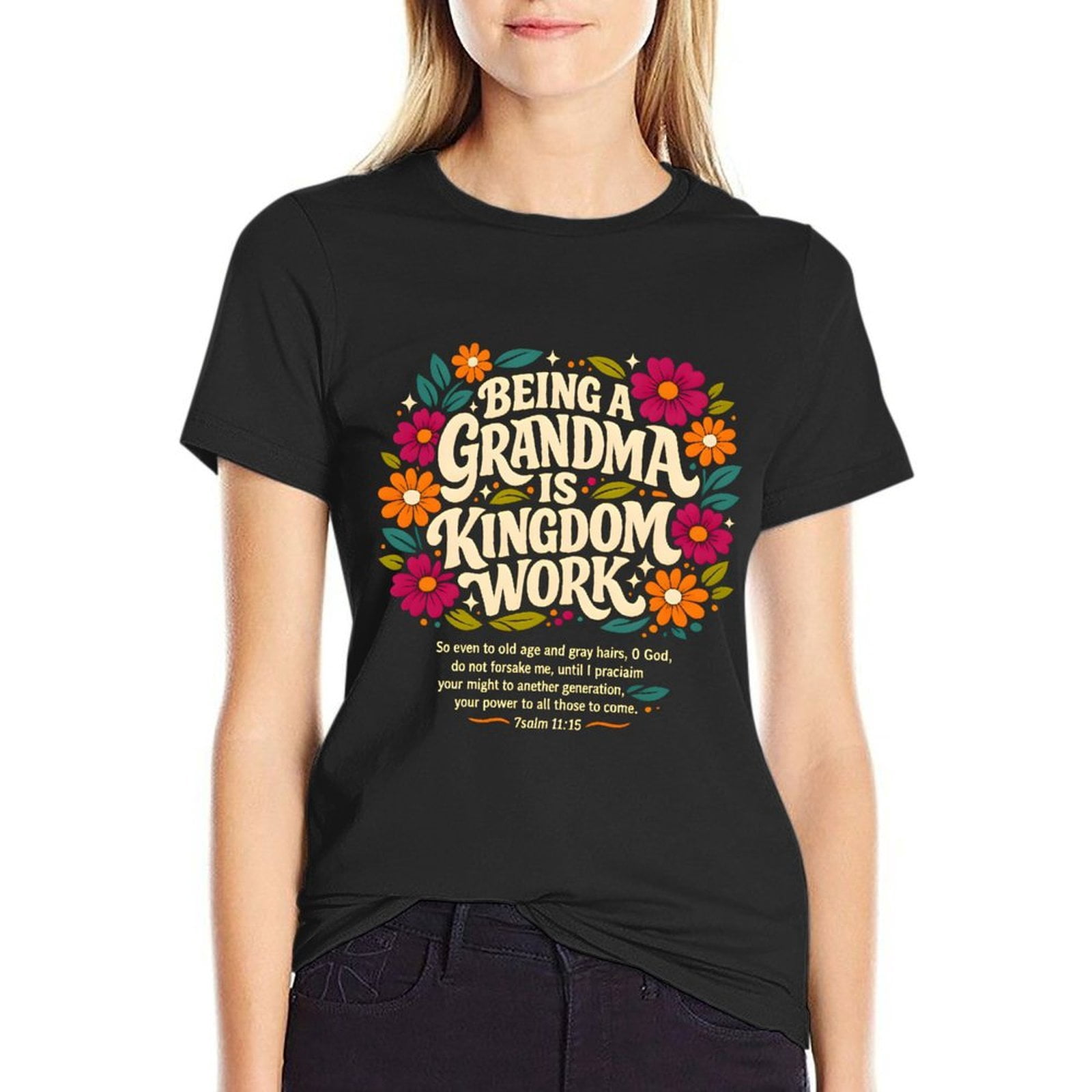 Being A Grandma Is Kingdom Work Women’s Short Sleeve Cotton T-Shirt HD ...