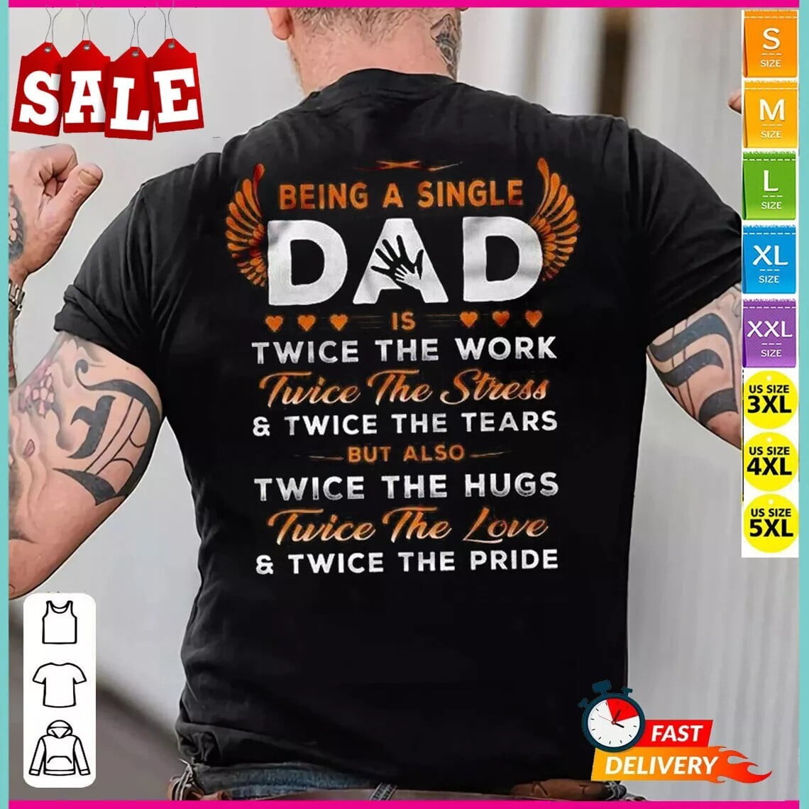 Being A Single Dad Is Twice The Work Twice The Stress & Twice T Shirt ...