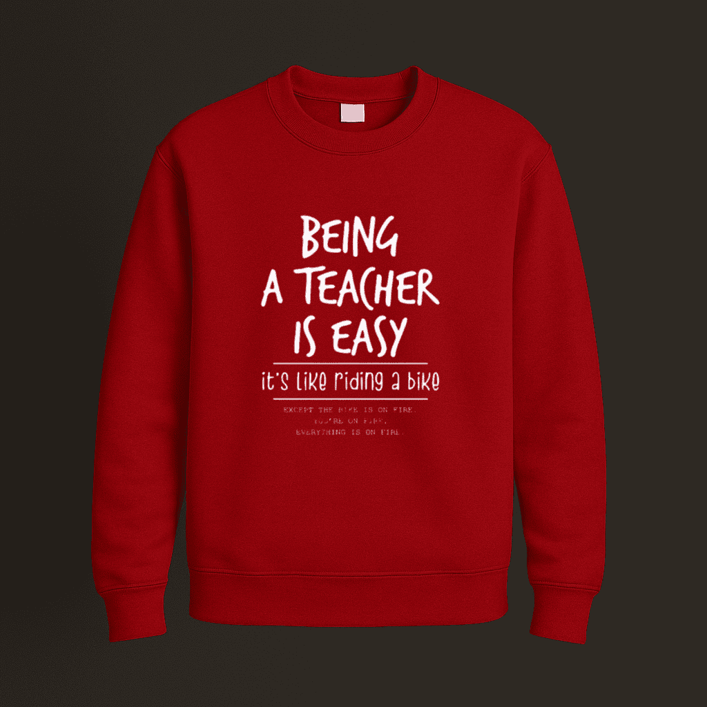 Being A Teacher Is Easy Funny Kindergarten Quote Humor Graphic Unisex ...