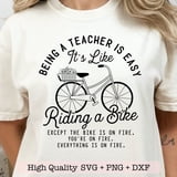 Being A Teacher Is Easy Funny Teacher T-Shirt WHITE Unisex S-5XL Hot ...