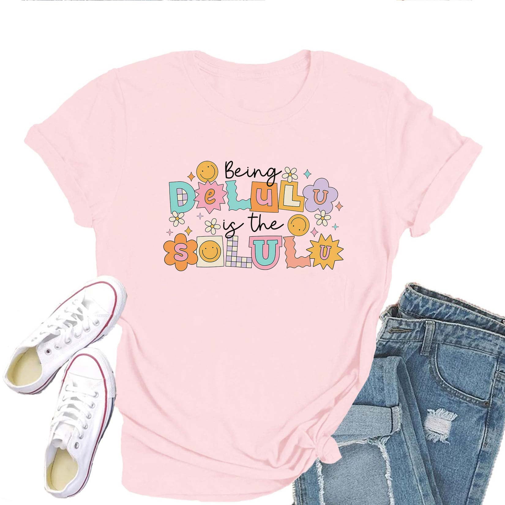 Being Delulu Is The Solulu T-Shirt for Women – Funny Trendy Internet ...