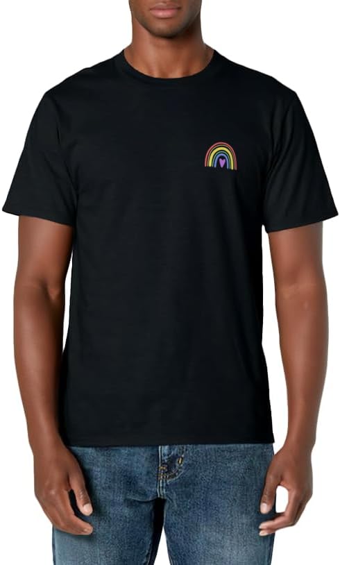 Boho Rainbow Pride Subtle LGBT Cute Heart Flag Equality T-Shirt ...
