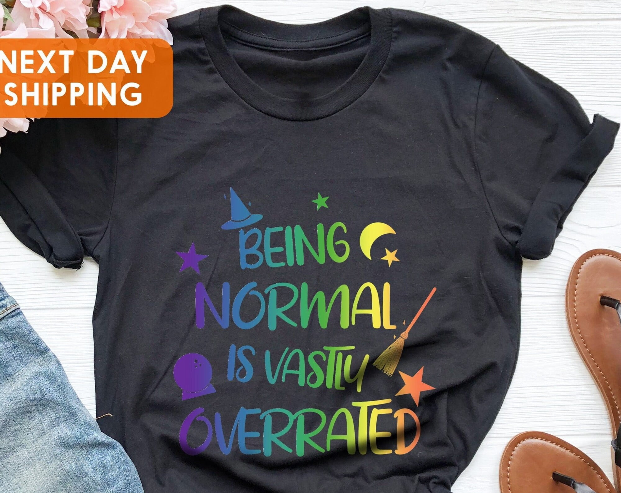 Being Normal is Vastly Overrated Tee Halloween Quote TShirt Halloween ...