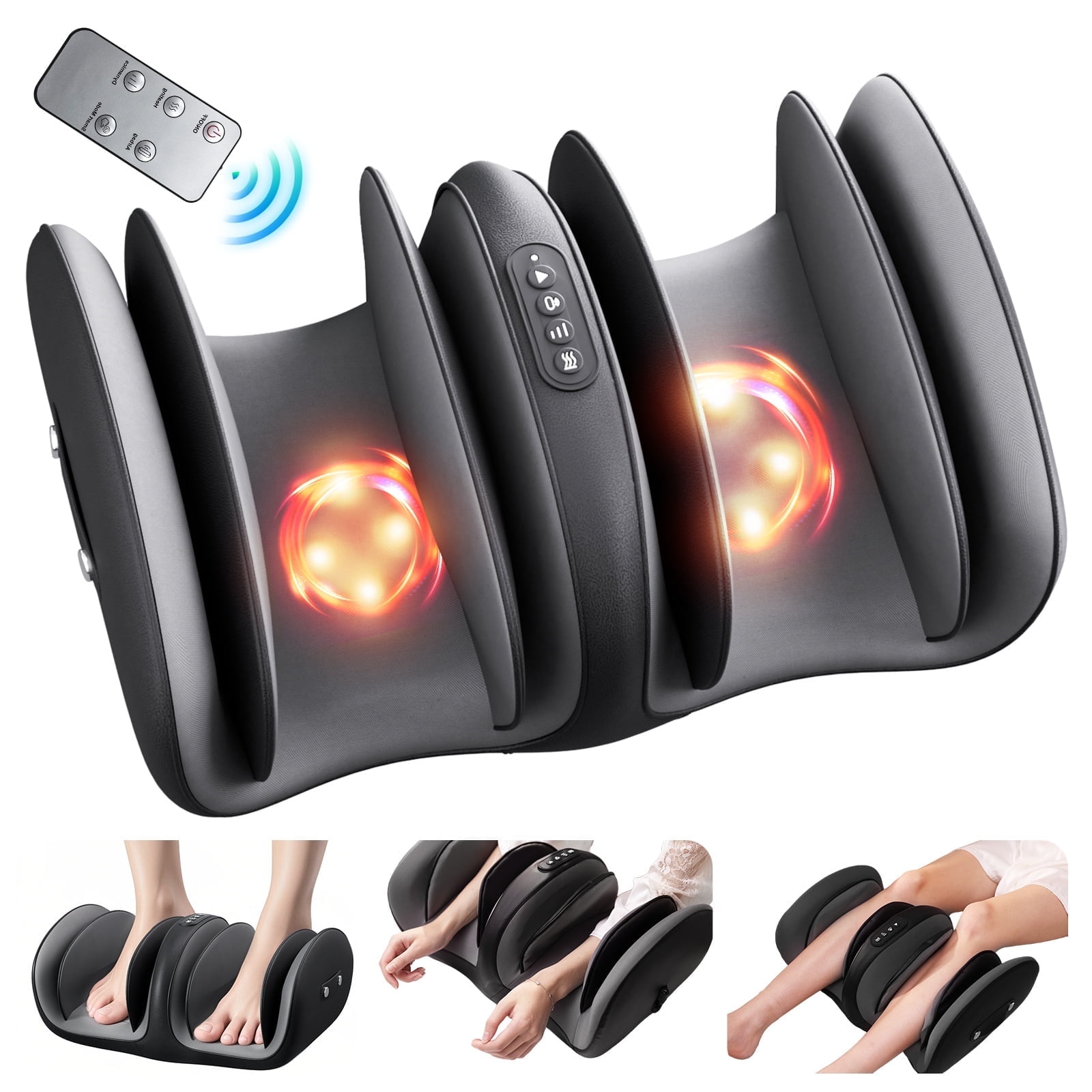 Beinilai Foot Massager with Heat and Remote Control,Electric Shiatsu ...