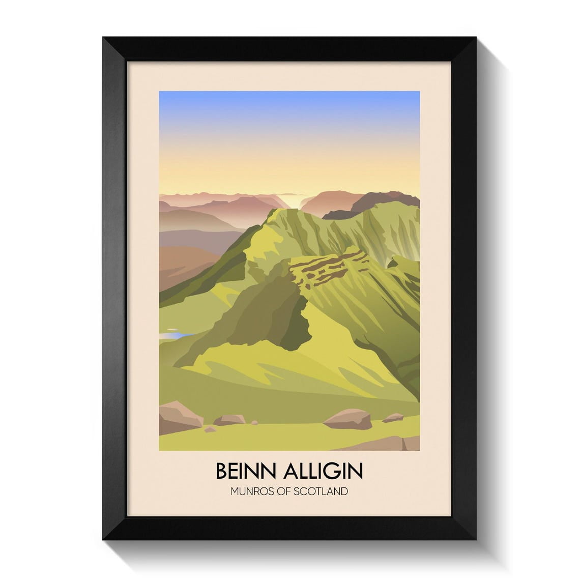 Beinn Alligin Poster, Munros Of Scotland Print, Torridon Hills ...