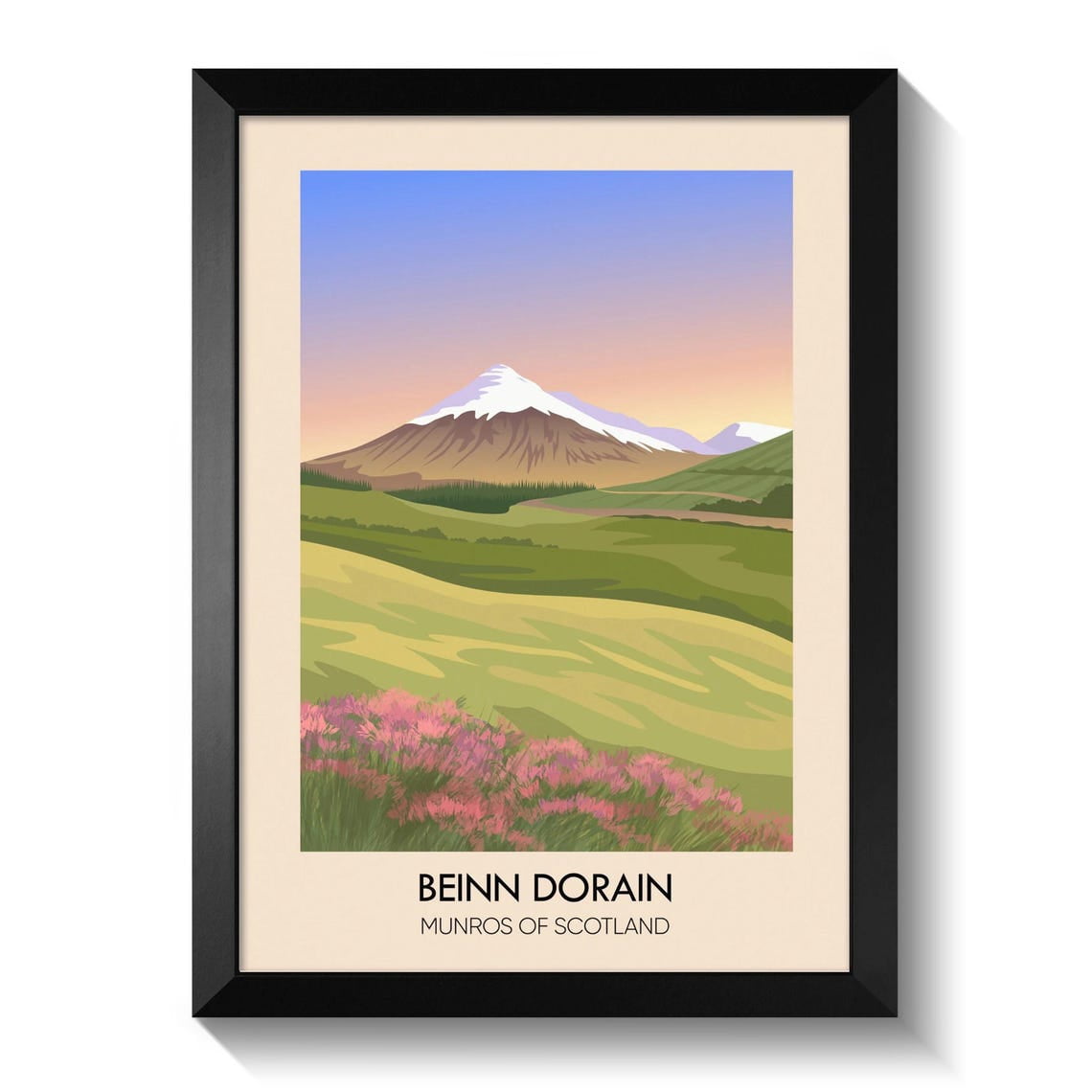 Beinn Dorain Munros of Scotland Highlands Hiking Art Unframed Paper ...