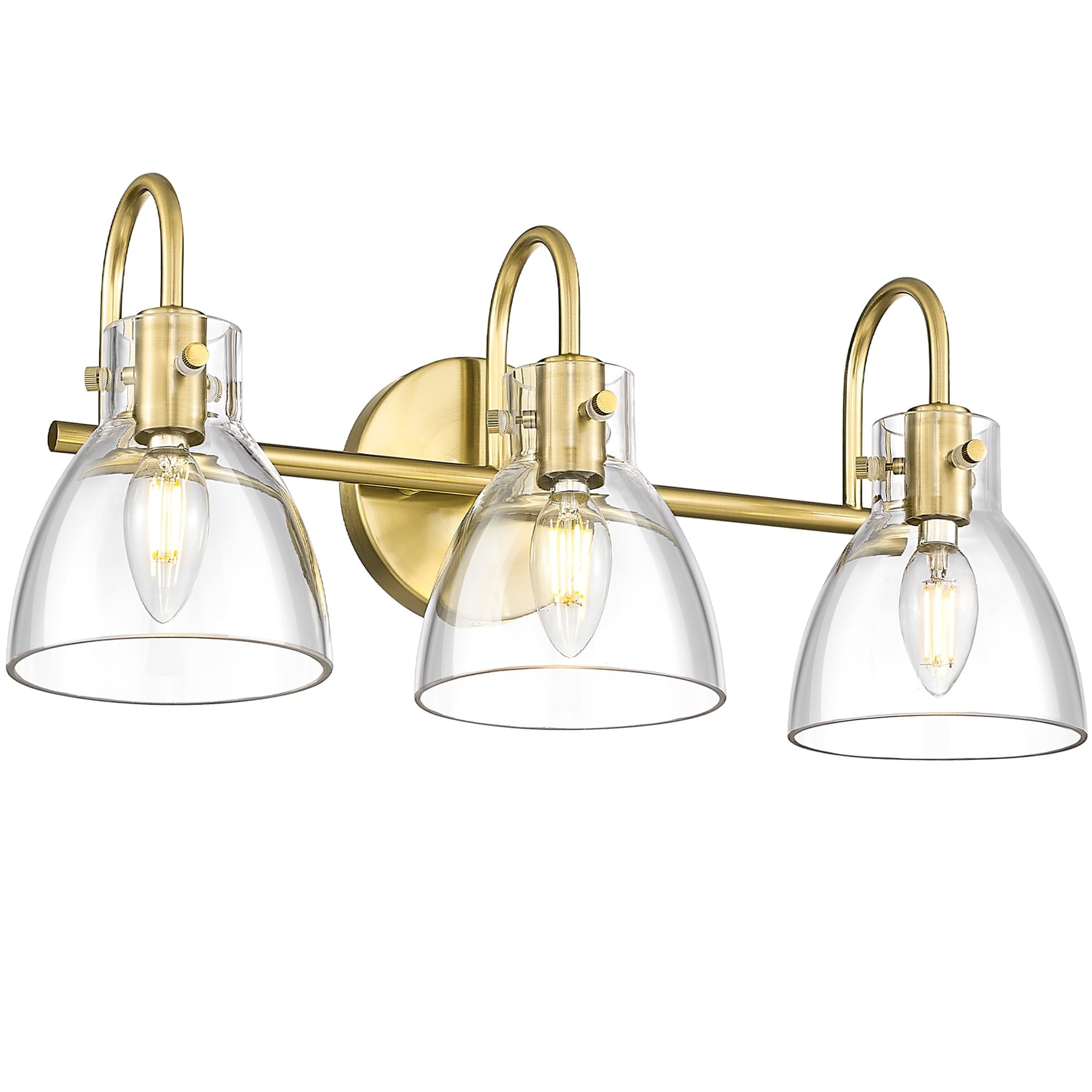 Beionxii Bathroom Vanity Light, 3 Light Gold Bathroom Light Fixtures ...