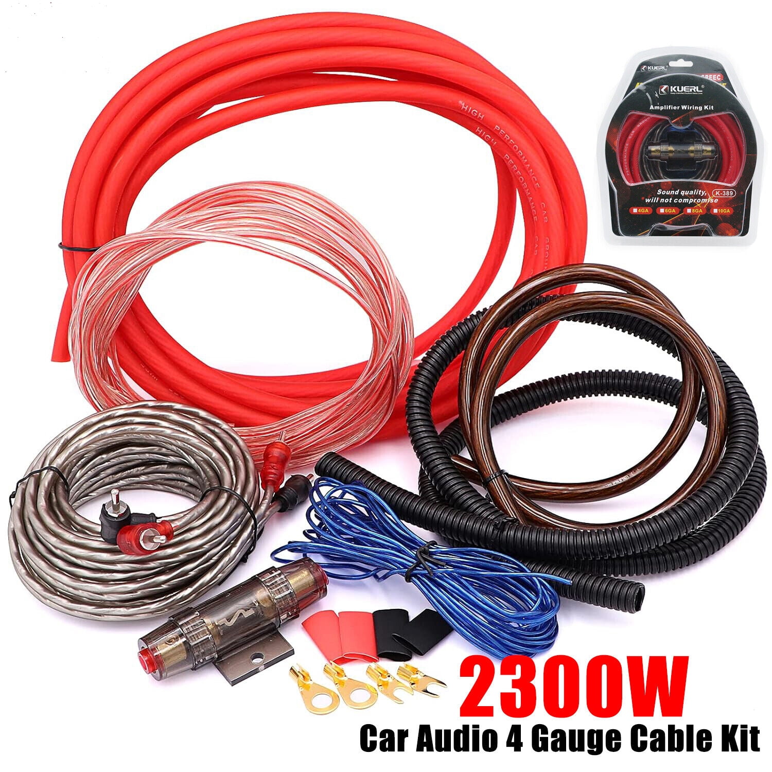 Beiou 4 Gauge Car Electronics Audio Install Kit, 2300W - Walmart.com