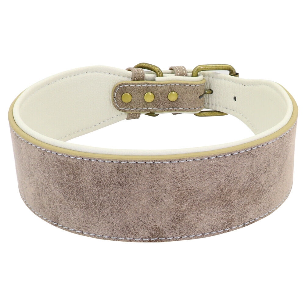 Beirui Adjustable Wide Leather Dog Collar Heavy Duty for Medium Large ...