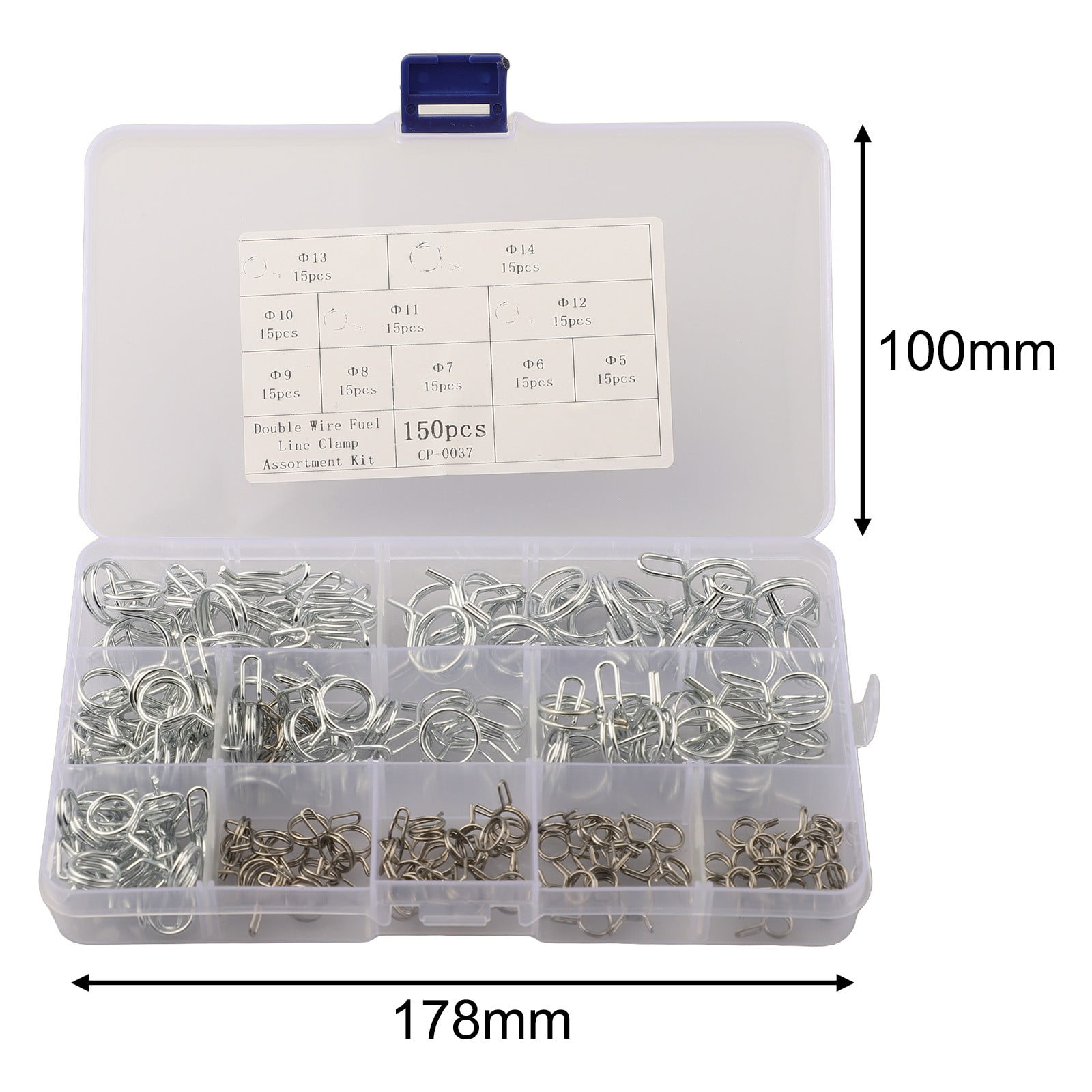 Beisidaer 150Pcs Double Wire Hose Clamp Kits For Water Pipe Air Tubing ...