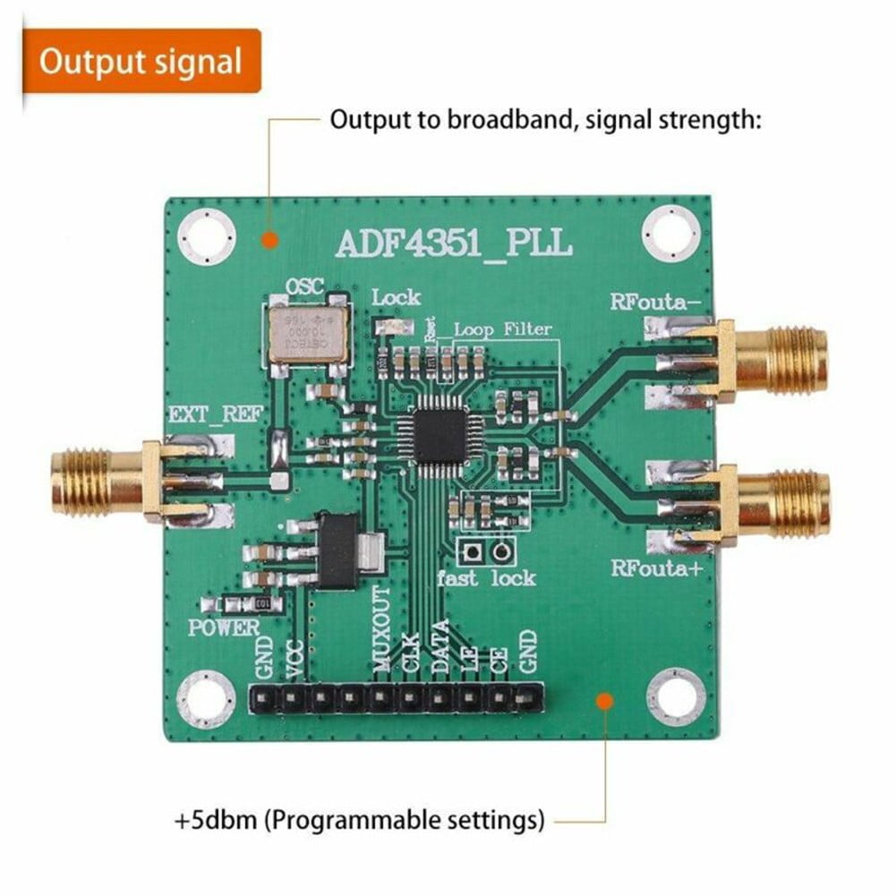 Beisidaer SMA Female ADF4351 PLL RF Signal Source Frequency Synthesizer Development Board ...