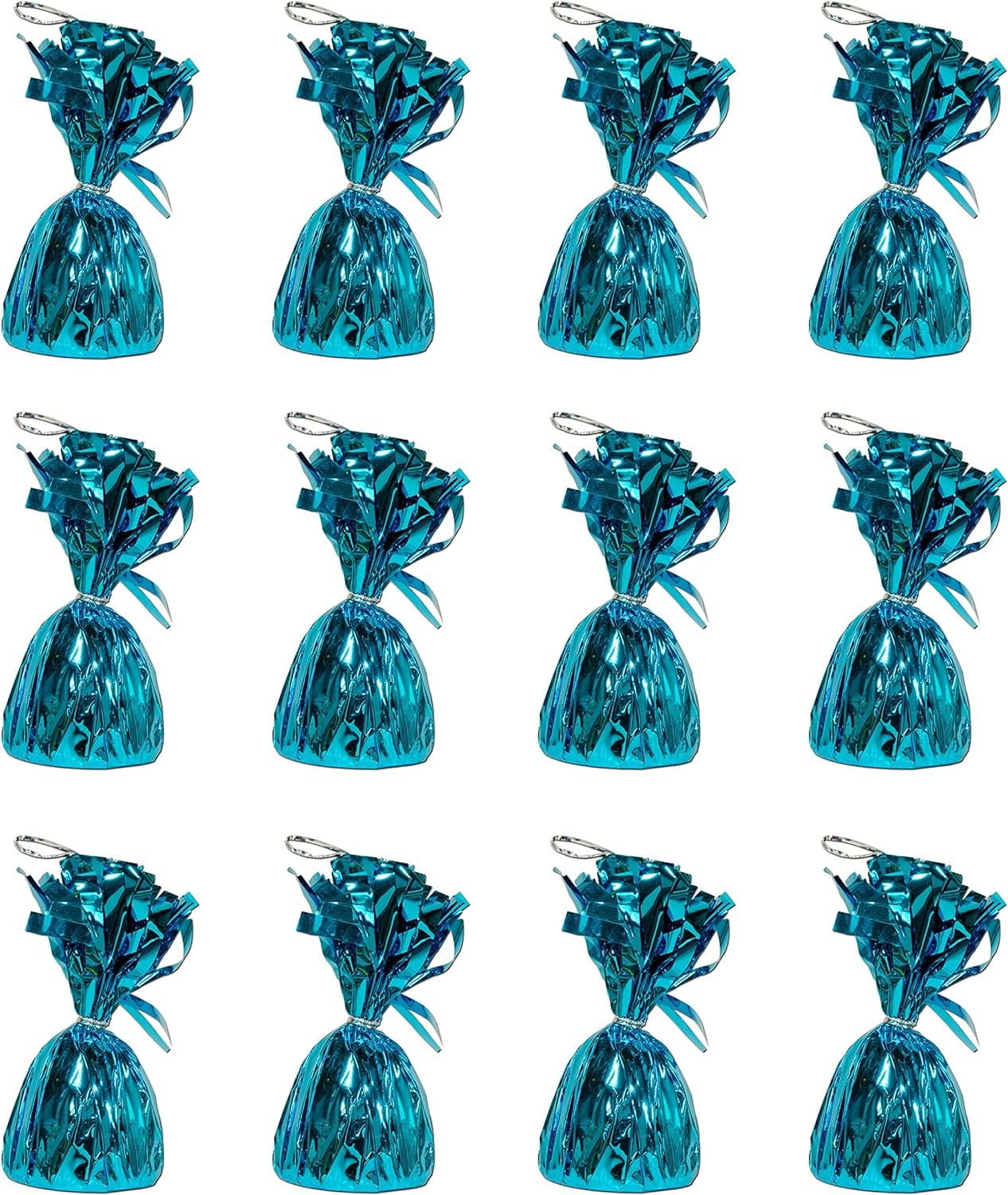 Beistle 12 Piece Metallic Turquoise Blue Balloon Weights for Birthday ...