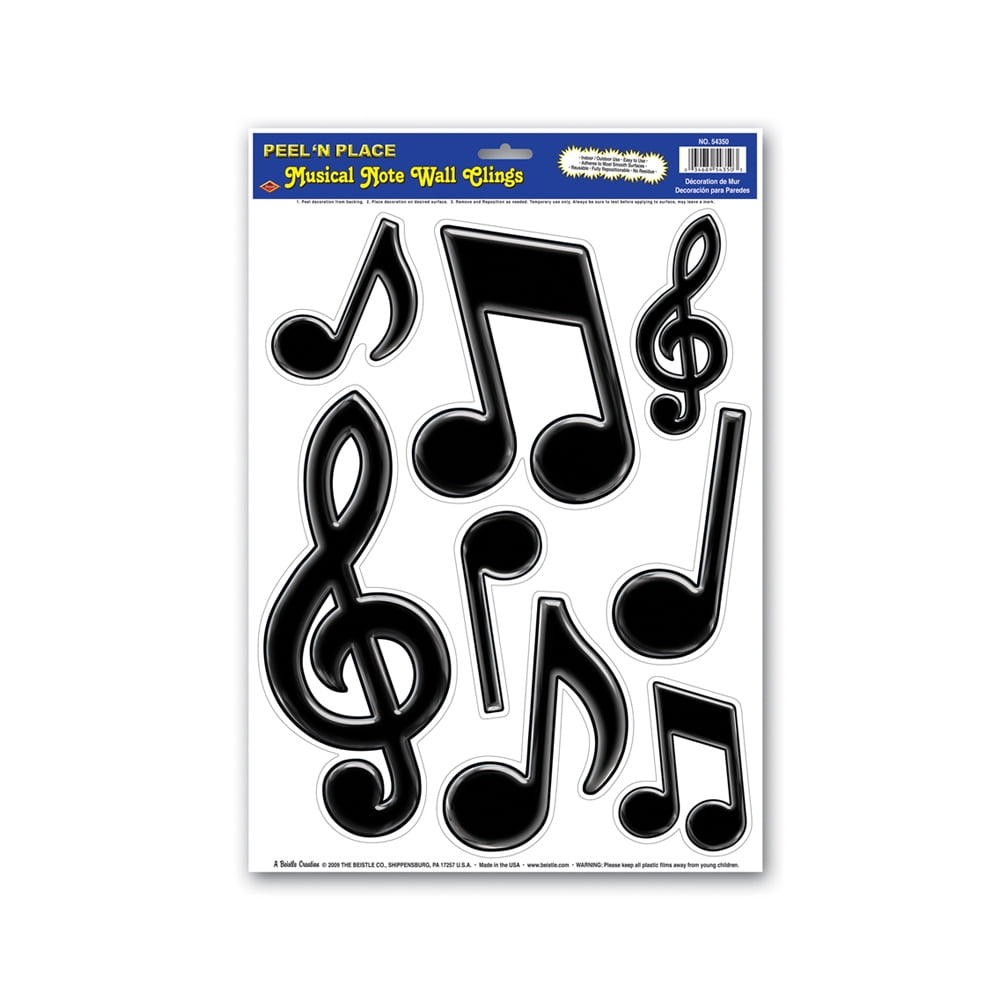 Musical Notes Peel 'N Place 12" X 17" Sheet - 12 Pack (8 Per Sheet ...