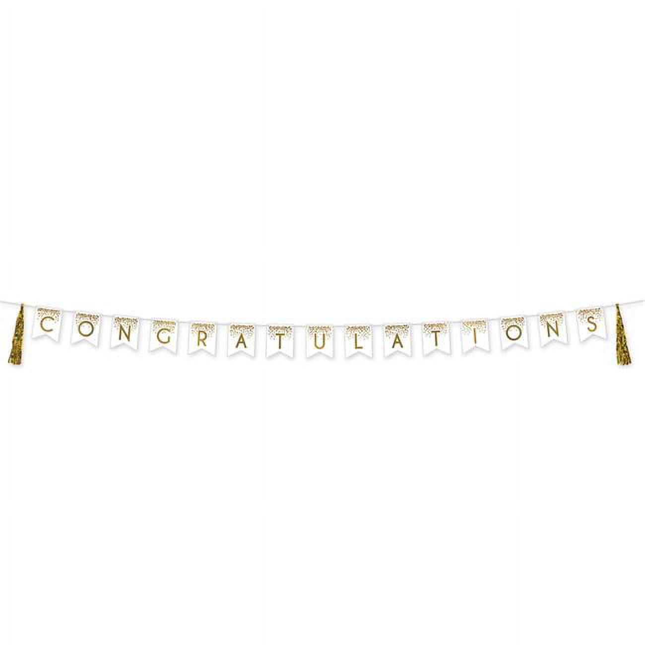 Beistle 13 in. x 13 ft. Congratulations Tassel Streamer, Gold - Pack of ...