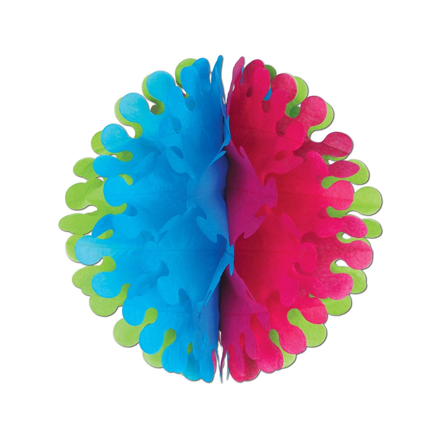 Beistle 14" Tissue Flutter Ball Cerise/Lime Green/Turquoise 3/Pack ...