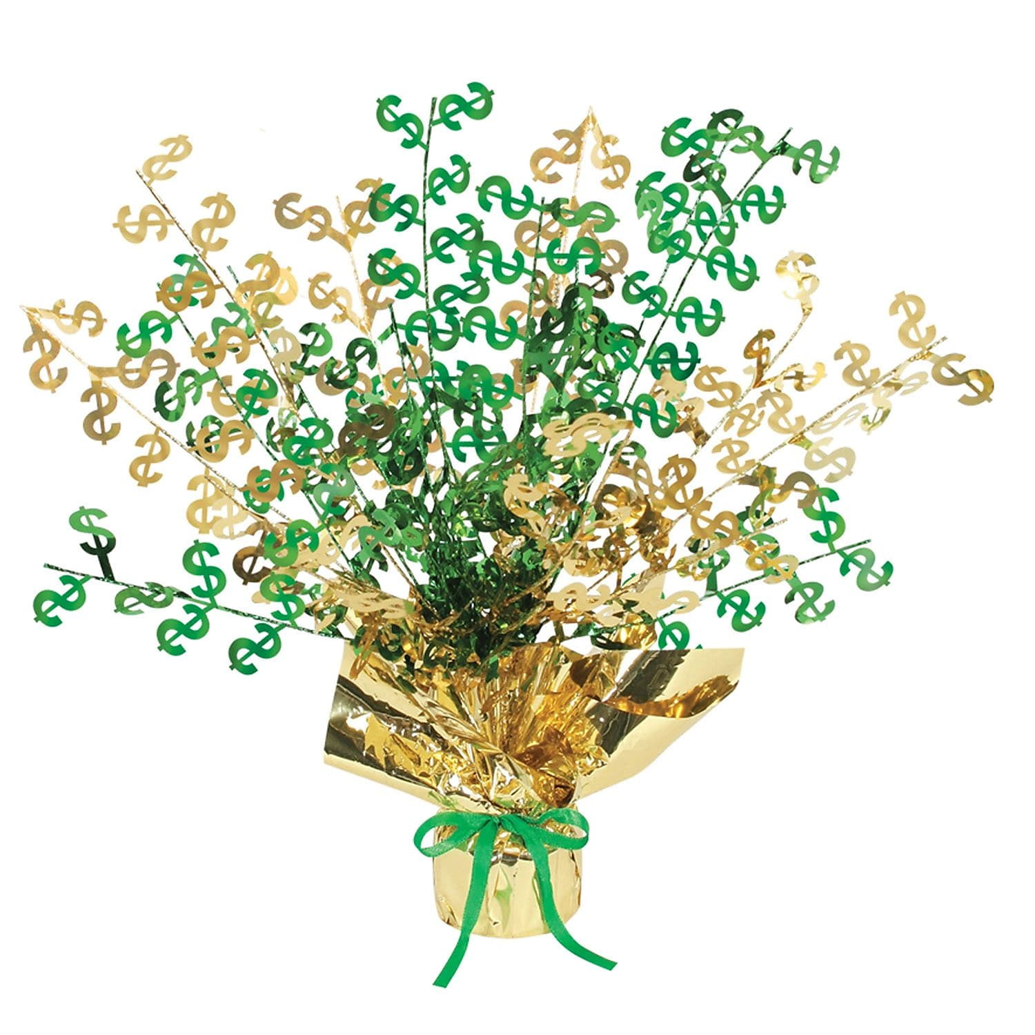 Beistle 15" "$" Gleam 'N Burst Centerpiece Green/Gold 3/Pack 50823 ...