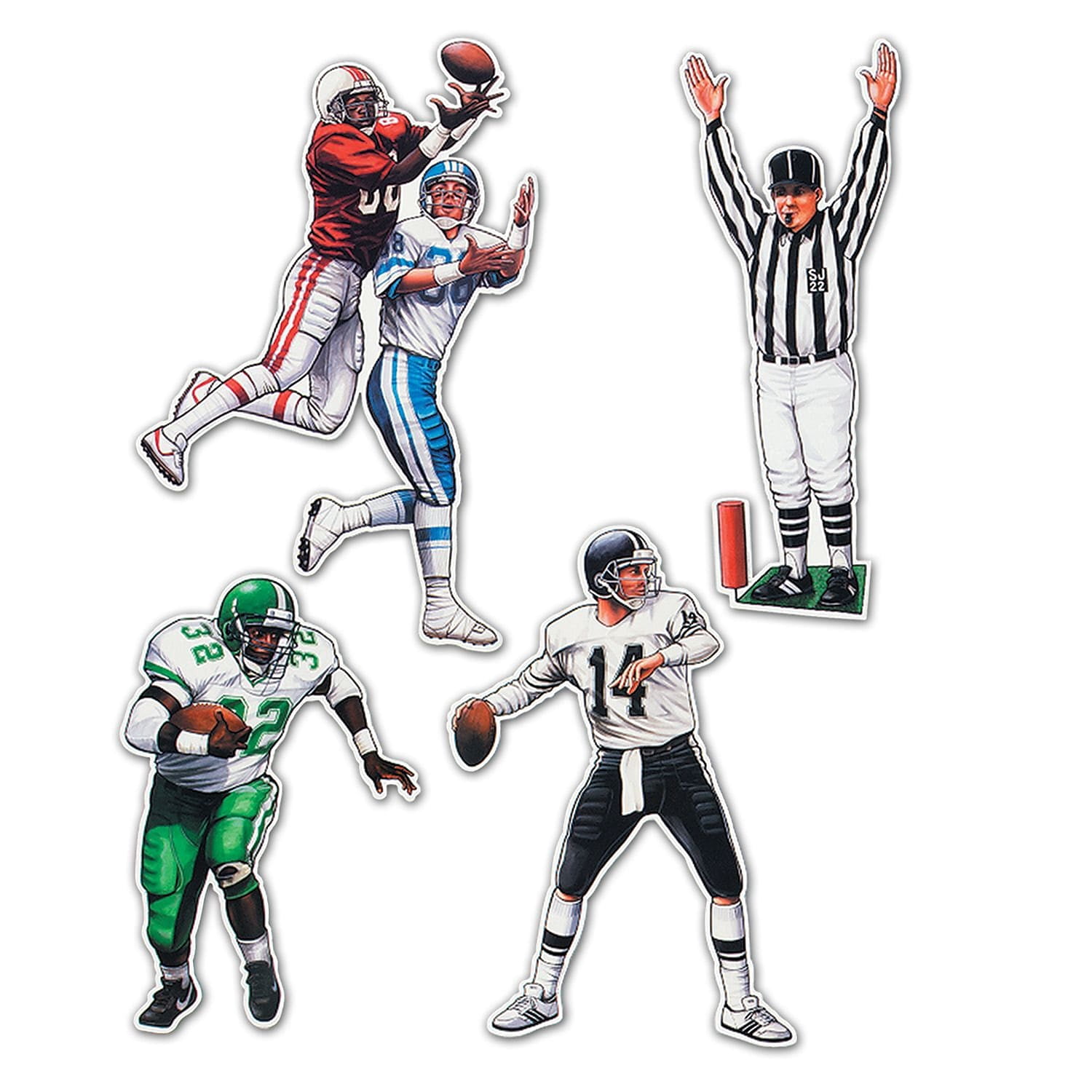 Beistle 17" - 22" Football Figures Cutouts; 12/Pack 55174 - Walmart.com