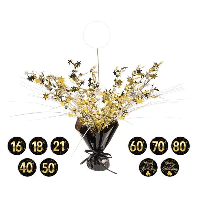 Beistle 56441 18 in. Happy Birthday Gleam-N Spray Centerpiece for Party ...