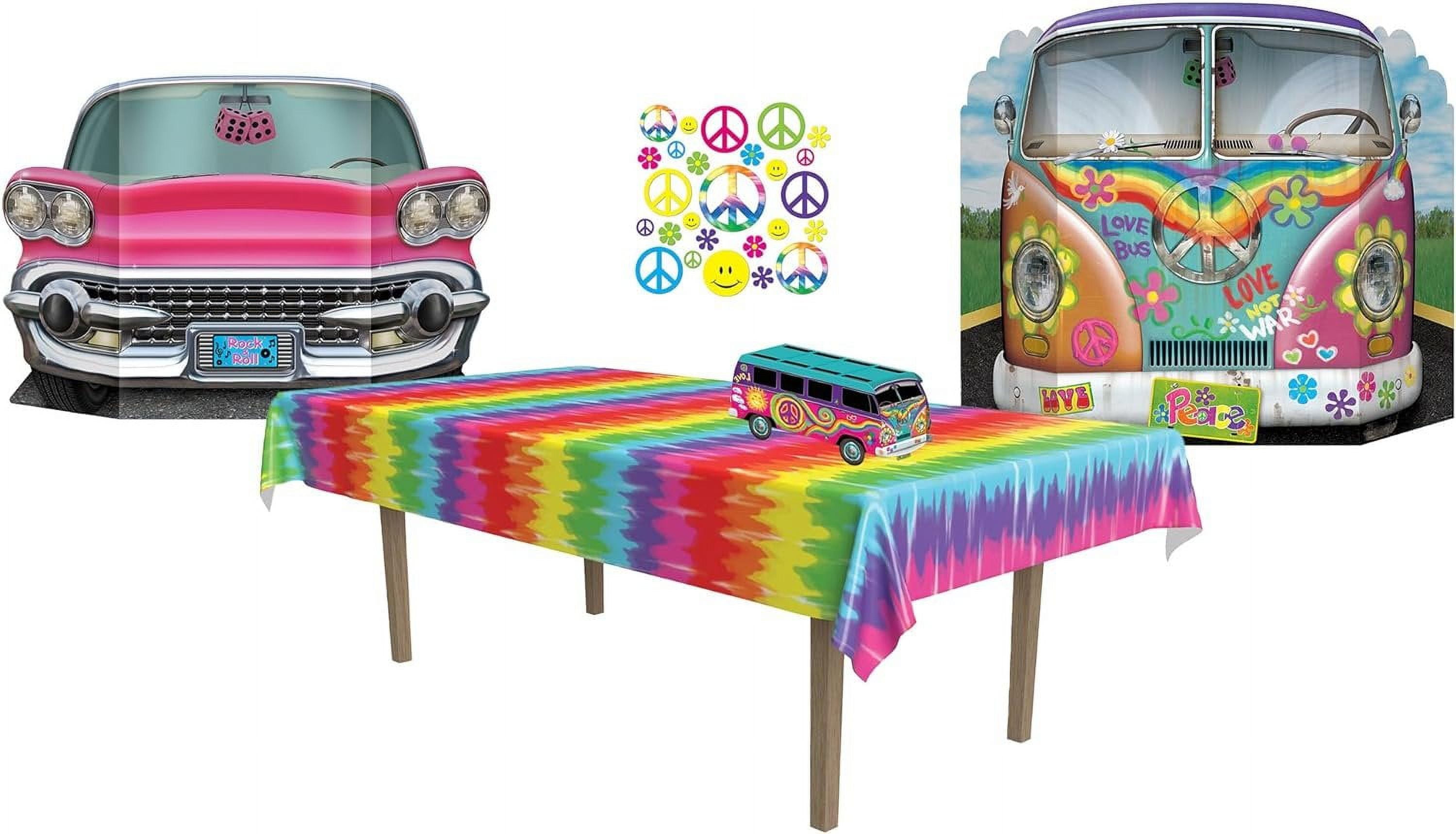 Beistle 1960's Themed Party Decoration Kit-Hippie Bus & Pink ...