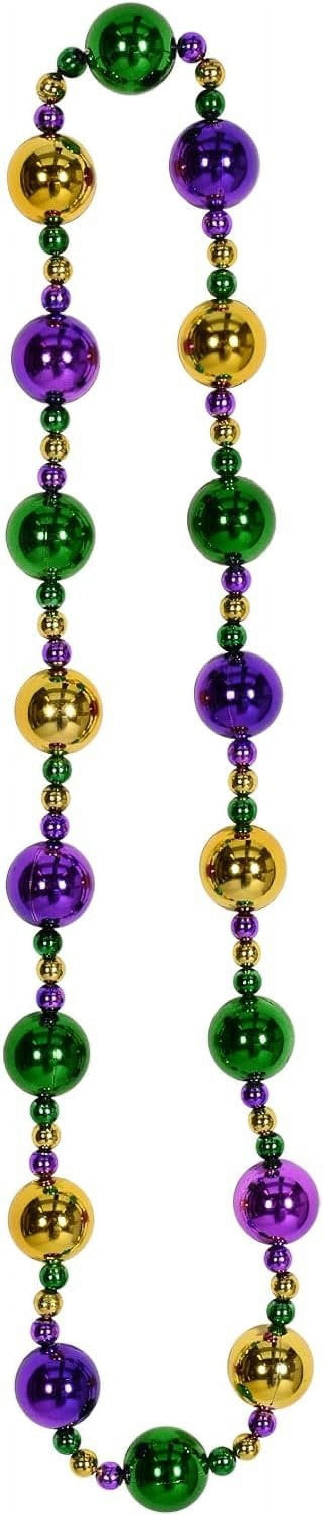Beistle 2 Piece 38" Plastic Jumbo Mardi Gras Beads, Parade Necklaces ...