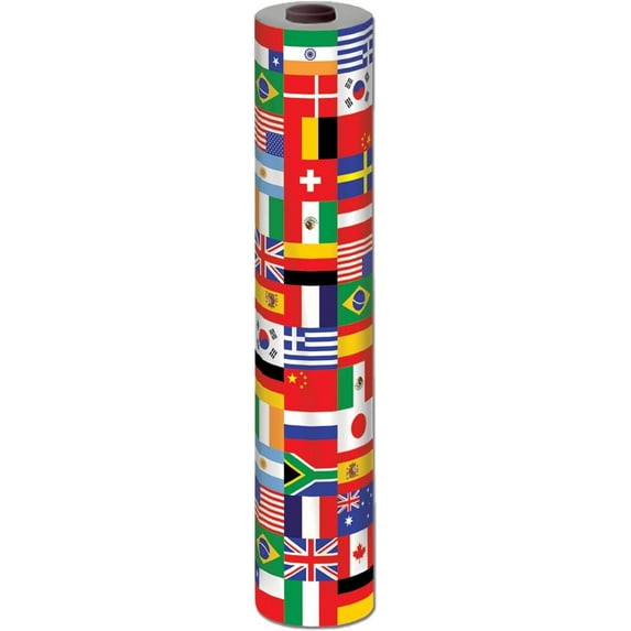 Beistle 2 Piece 40 in x 100 FT International Flag Table Rolls, Thin ...