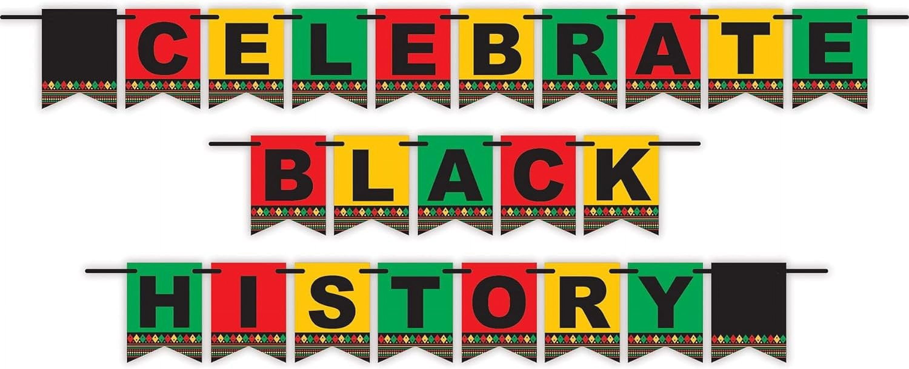Beistle 2 Piece 6" x 10' Celebrate Black History Month Banners, African ...