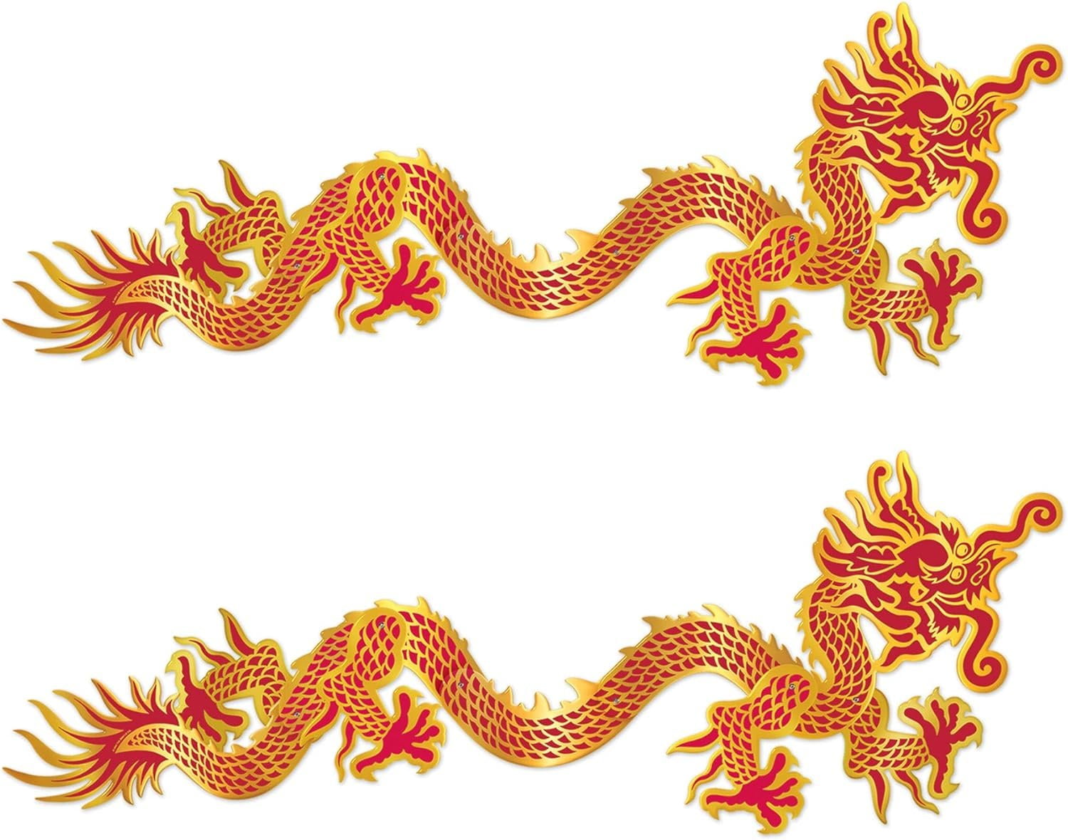 Beistle 2 Piece Chinese New Year Decorations Jointed Dragon Cut Outs ...
