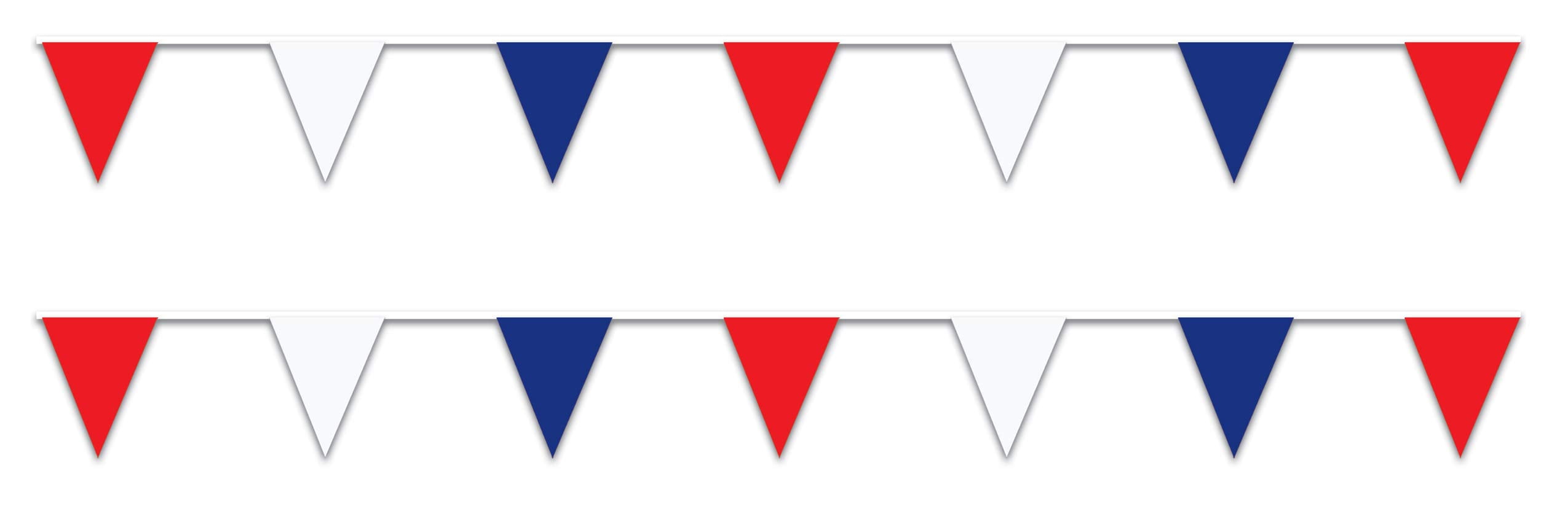 Beistle 2 Piece Indoor Outdoor Plastic Patriotic Pennant Banner 4th of ...