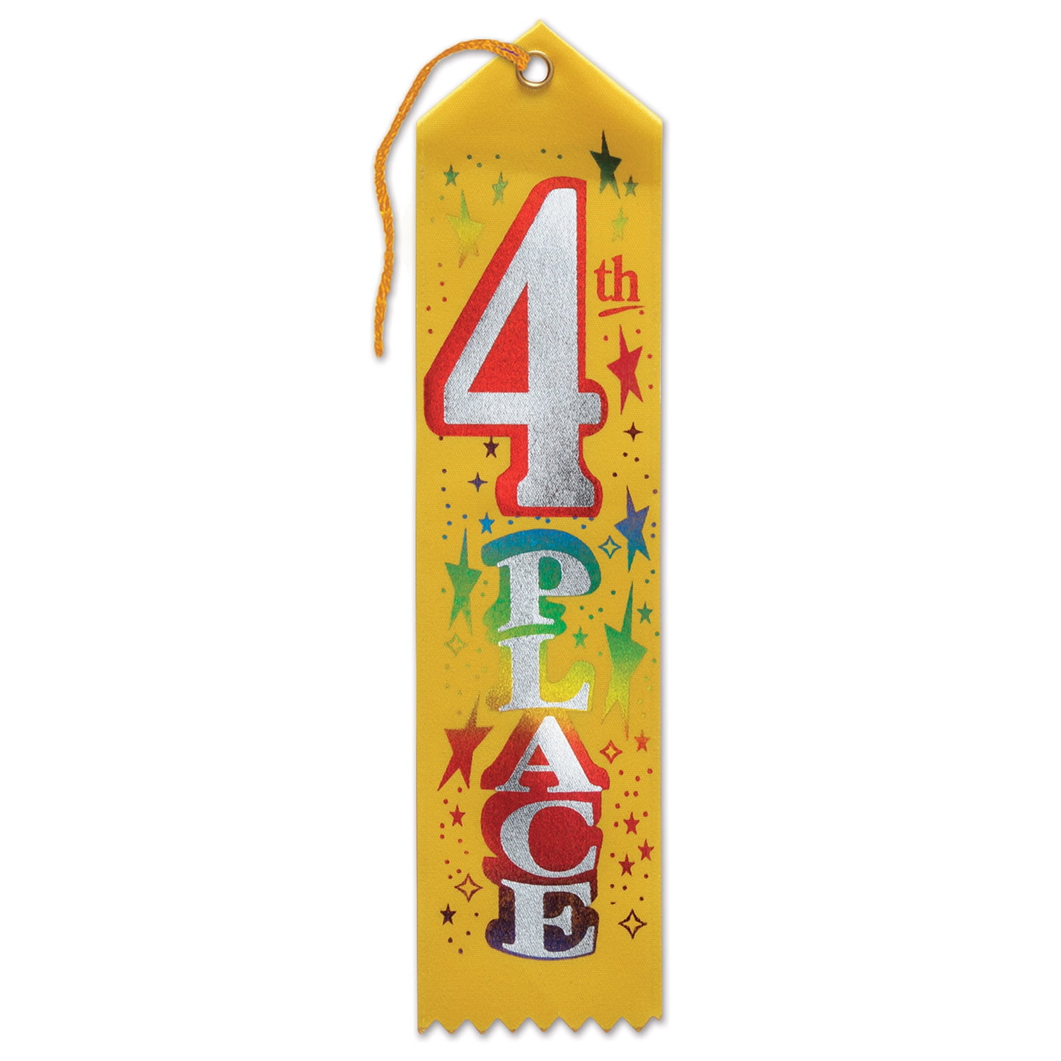 Beistle 2" x 8" 4th Place Award Ribbon Yellow 9/Pack AR004 - Walmart.com