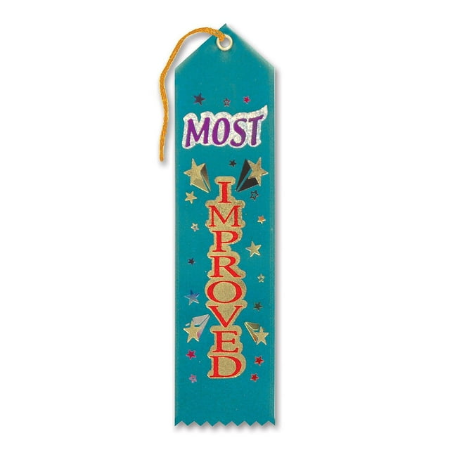 Beistle 2" x 8" Most Improved Award Ribbon; Teal 9/Pack AR011 - Walmart.com