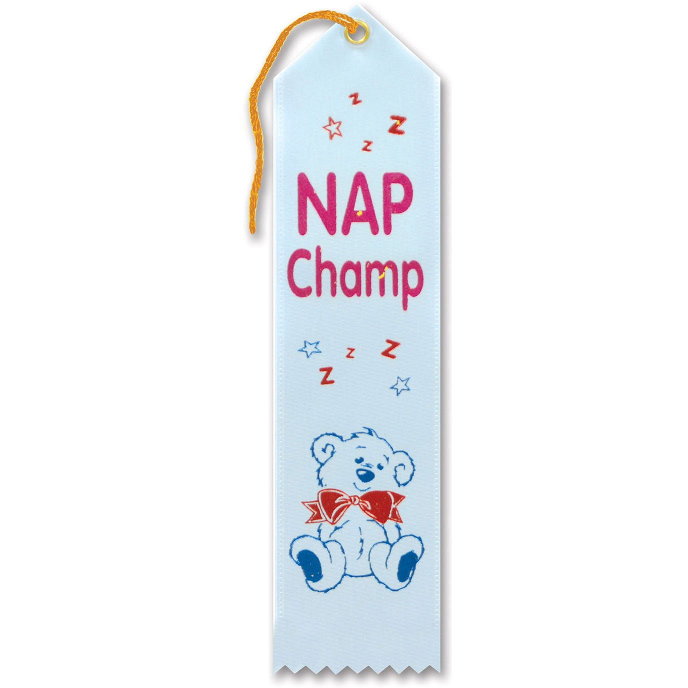 Beistle 2" x 8" Nap Champ Award Ribbon; Light Blue 9/Pack AR042 ...